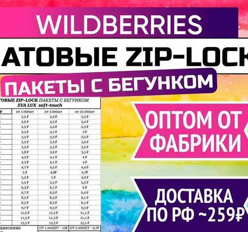 Пакеты с бегунком с нанесением лого для упаковки 25х30