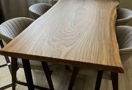 Кухонный стол из слэба дерева лофт