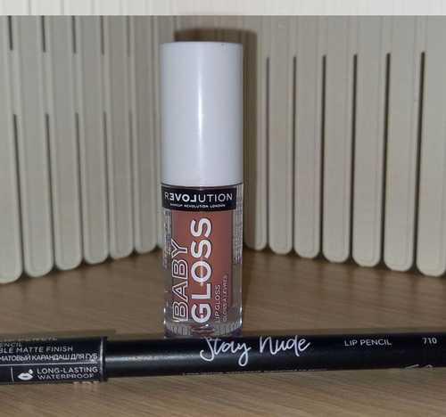 Блеск revolution baby gloss, карандаш Parisa