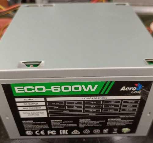 Блок питания для пк aerocool eco-600w