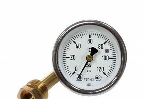 Термометр биметаллический, осевой 0-120С