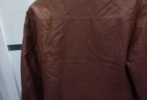 Кожаная куртка мужская коричневая 52-54