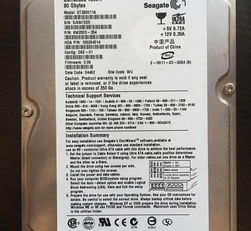 Жесткий диск Seagate Barracuda 7200.7 IDE 80GB
