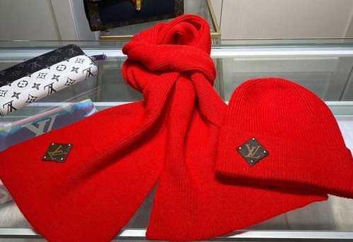 Комплект шапка и шарф louis vuitton