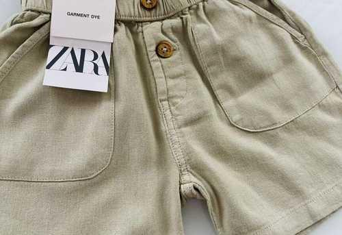 Льняные шорты Zara 104 новые оригинал