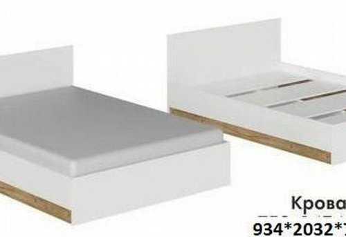 Кровать односпальная кр-212 Свен 0,9 белый/золотой