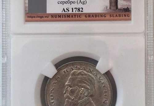 Монета 5 лит 1936. Литва. В слабе NGS MS63