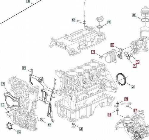 Полный комплект прокладок теплообменника Opel GM A