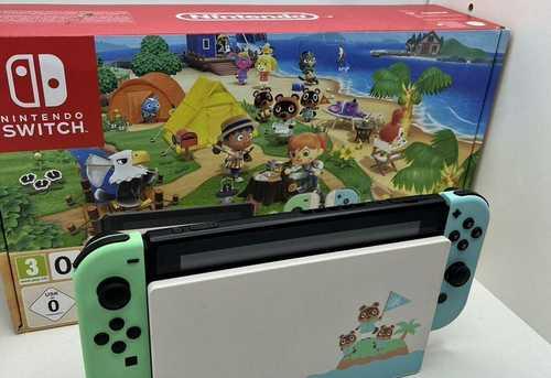 Nintendo switch animal crossing edition + чип