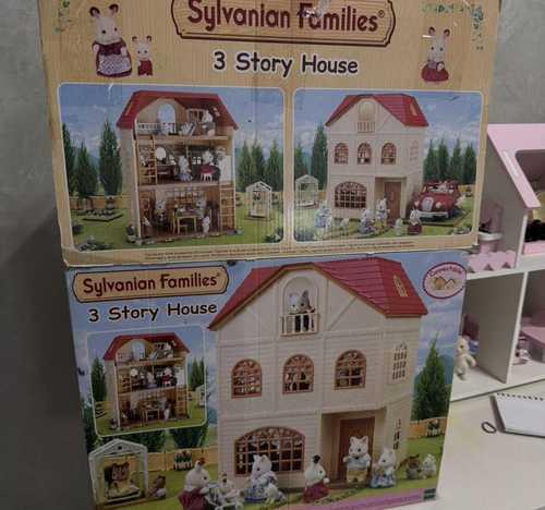 Sylvanian families дом с семьей и мебелью