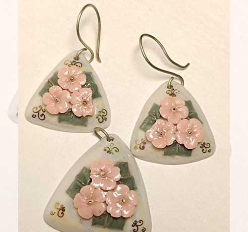 Винтажные серьги из фарфора СССР