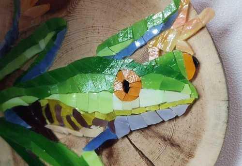 Самая ядовитая лягушка панно стеклянная мозайка