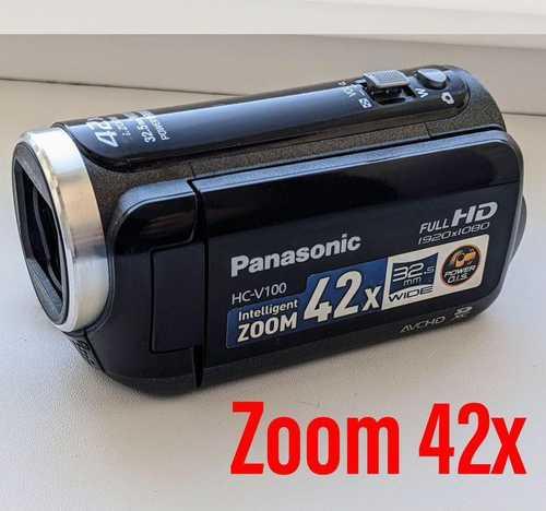 Видеокамера Panasonic HC-V100, Zoomm 42x