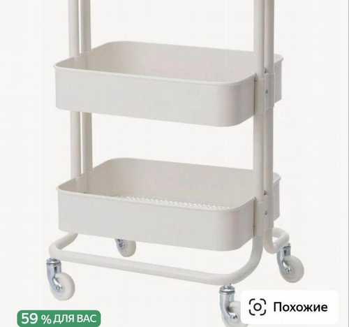Тележка IKEA rskog 35x45x78см белый