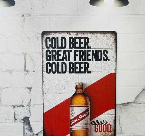 Декор на стену табличка Red Stripe Beer