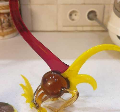 Фигурки стекло СССР Петух рыбка