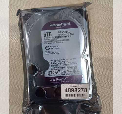 Жесткий диск western digital purple 6Тб 3,5"