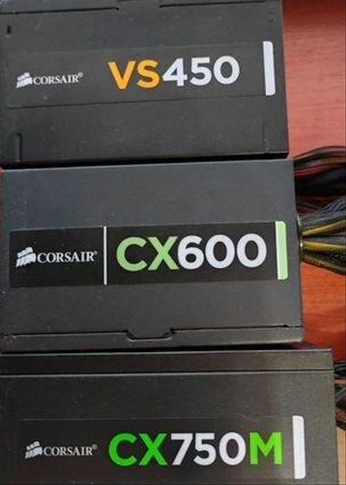 Блоки питания Corsair VS 450, CX 600 и CX 750M
