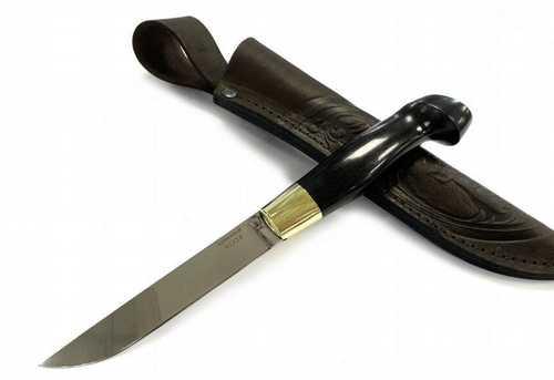 Финский нож Пуукко, кованая 95х18, черный граб, ла
