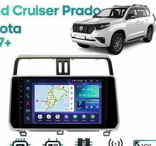 Штатная магнитола Toyota Land Cruiser Prado 2017-2020 Wide Media LC1058QU-4/64 для авто с лев. рулем