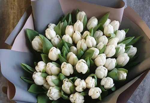 Белые тюльпаны букет цветов