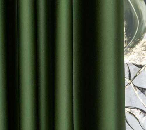 Шторы аврора (темно-зеленый) новые на окна пошив