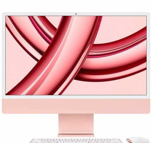 Моноблок Apple iMac 24" Retina 4,5K, M3, 8 Core CPU, 10 Core GPU, 8 гб, 256 гб SSD, розовый