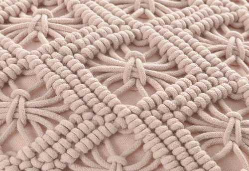 Чехол на подушку макраме с бахромой цвета пыльной