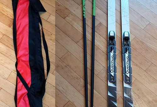 Беговые лыжи 180 + Лыжные палки 50 + лыжная сумка