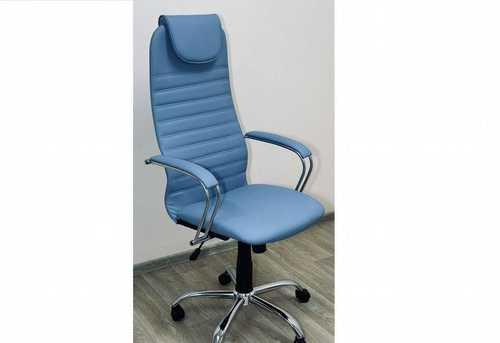 Компьютерное кресло экокожа синий