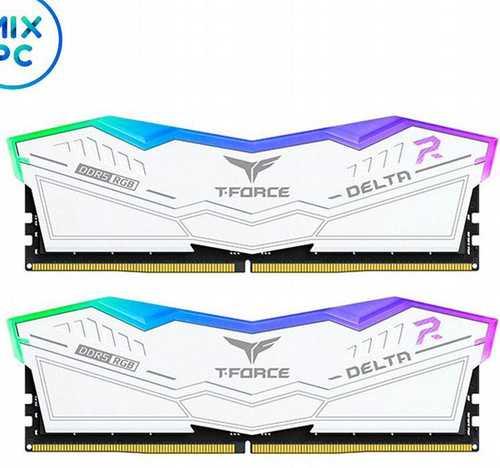 Оперативная память DDR5 32GB (2x16GB) 6400MHz Team Group T-Force Delta RGB White