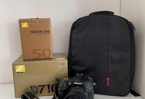 Nikon D7100, Nikon AF-S 50mm f/1.8G, рюкзак