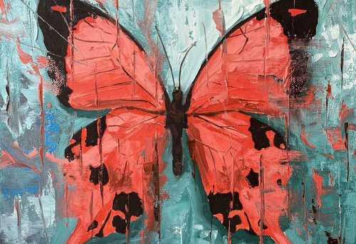 Интерьерная Картина с бабочкой "Красный лорд"