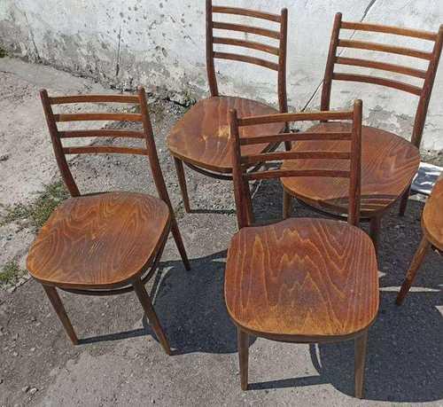 Винтажные деревянные стулья, Чехословакия, 1970х