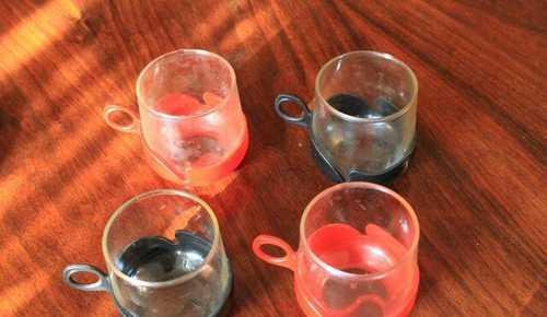 Набор стаканов с подстаканниками Красное и Черное