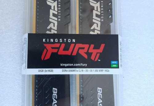 Опер память Kingston fury KF432C16BBK2/32; 32гб