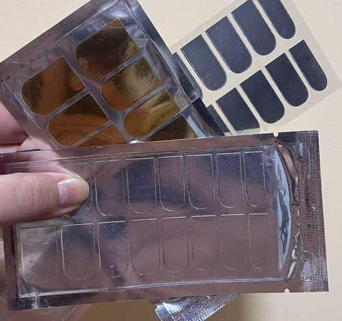 Наклейка для маникюра золото, серебро - нейларт