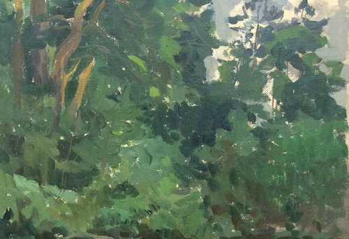 Картина. Ручей в лесу. Пейзаж. 1950 г. Маторин М.В