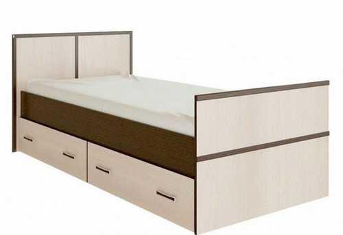 Кровать Сакура 0,9 м с ящиками венге/ лоредо