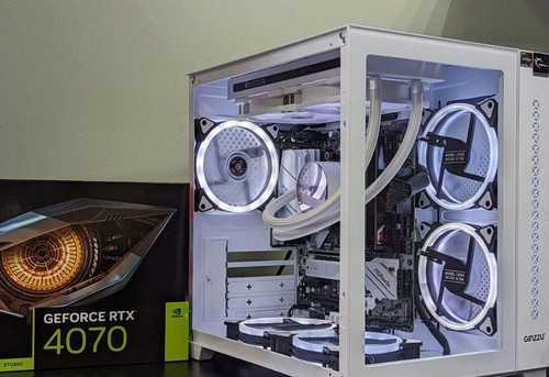 Белоснежный пк Ryzen 5800x3d + RTX 4070 12gb + 32g