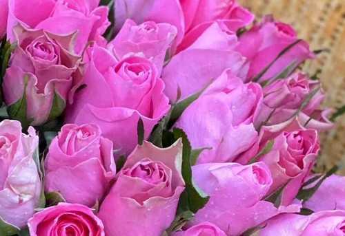 Розовые розы букет с доставкой