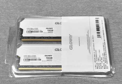 Gloway T1 DDR4 32 Gb (2*16) 3200 CL18, белая, нова