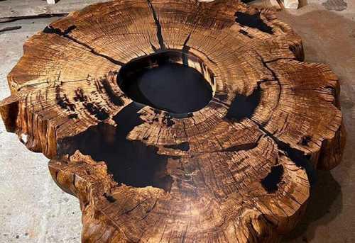 Журнальный стол из спила 600-летнего дуба