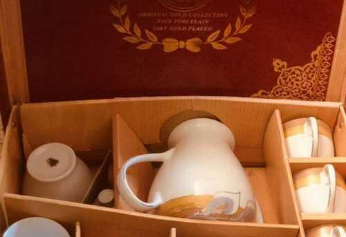 Сервиз чайный керамика 24 карат позолота