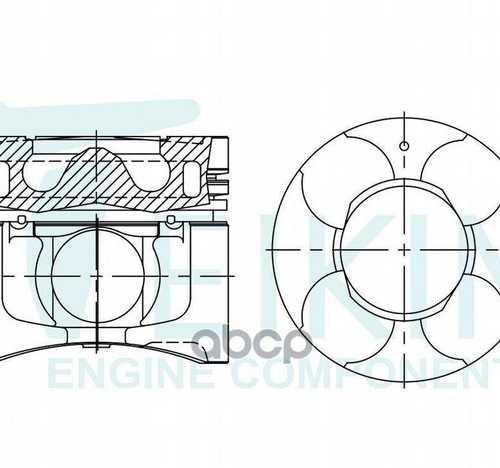 Поршень без колец mitsubishi 4d56t cdri alfin d91