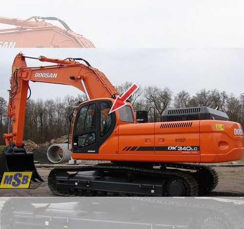 Стекло кузовное заднее левое Doosan DX 190/225/300 LCA