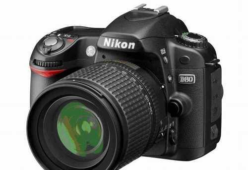 Зеркальный фотоаппарат nikon D80, объектив 18-200