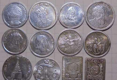 Водочные жетоны серебро 999