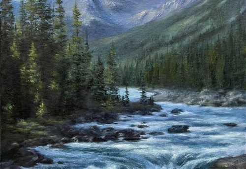 Картина Горная река, холст, масло 40х60