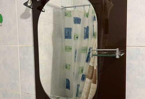 Зеркало с полкой в ванну